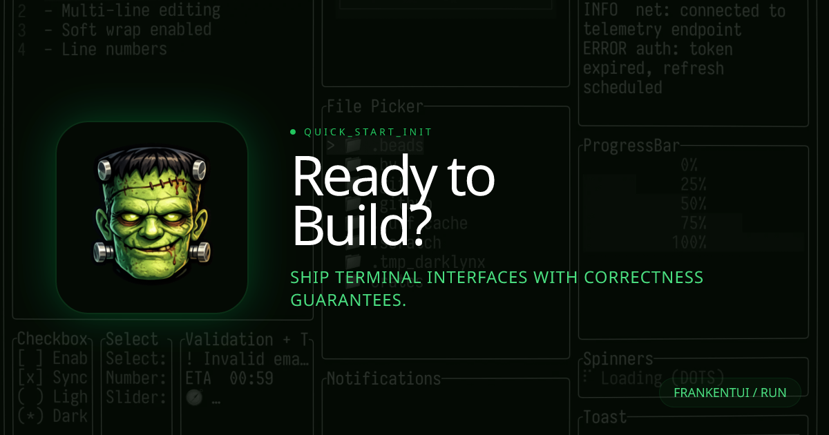 FrankenTUI — The Monster Terminal UI Kernel for Rust